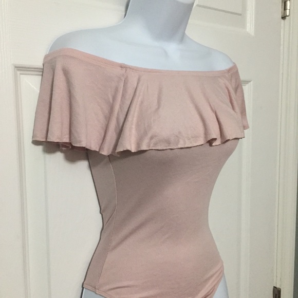 Express | Tops | Nwt Off The Shoulder Ruffle Bodysuit | Poshmark
